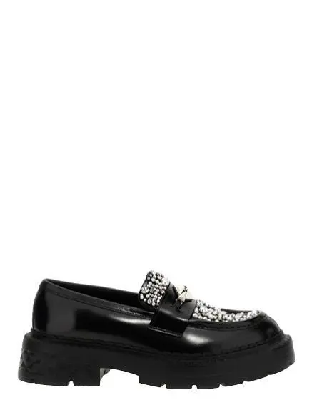 JIMMY CHOO Marlow Embellished Loafers - Black