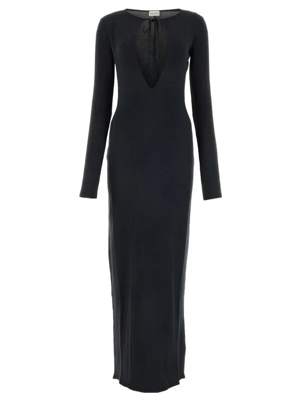 Magda Butrym Cut-out Long-sleeved Maxi Dress - Black