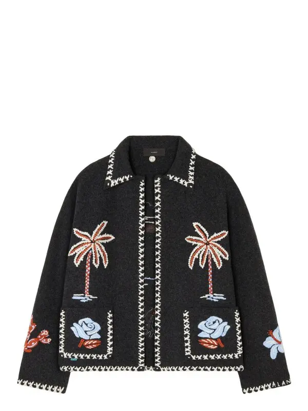 Alanui Embroidered Graphic Pattern Jacket - Black