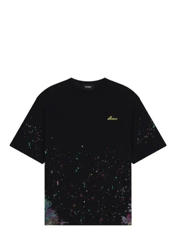We11Done Paint-splatter Cotton T-shirt - Black