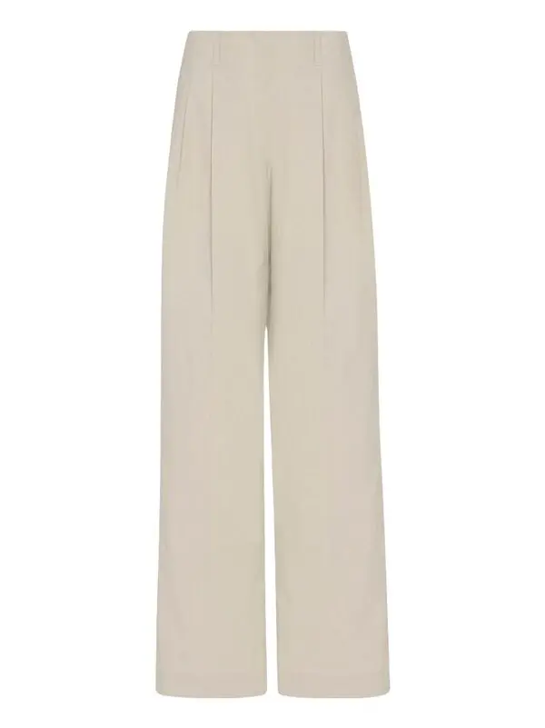 THE ROW Pleated Wide-leg Trousers - Nude