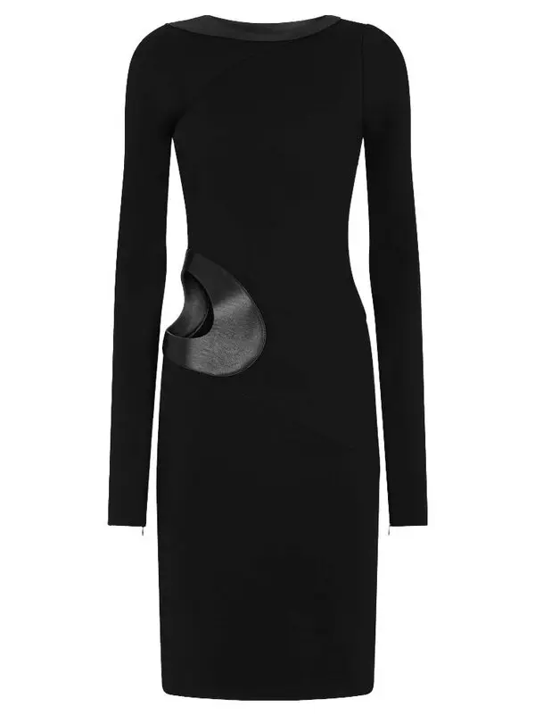 TOM FORD Cut-out Detailed Crewneck Mini Dress - Black