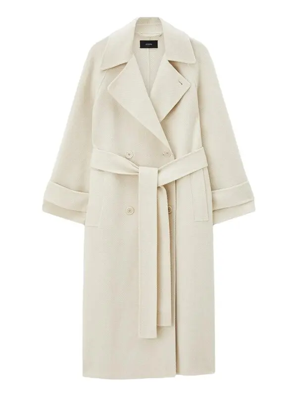 JOSEPH Navarre Double Face Wool Coat - Ivory
