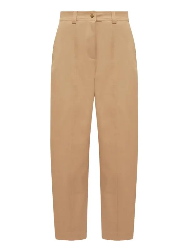 Moncler Straight Leg Gabardine Trousers - Beige