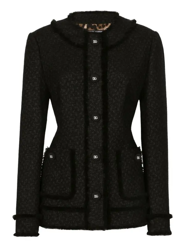 Dolce & Gabbana Frayed Detail Jacket - Black