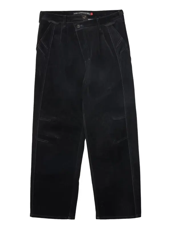 Andersson Bell Corduroy Crossover Carpenter Wide-leg Track Pants - Black