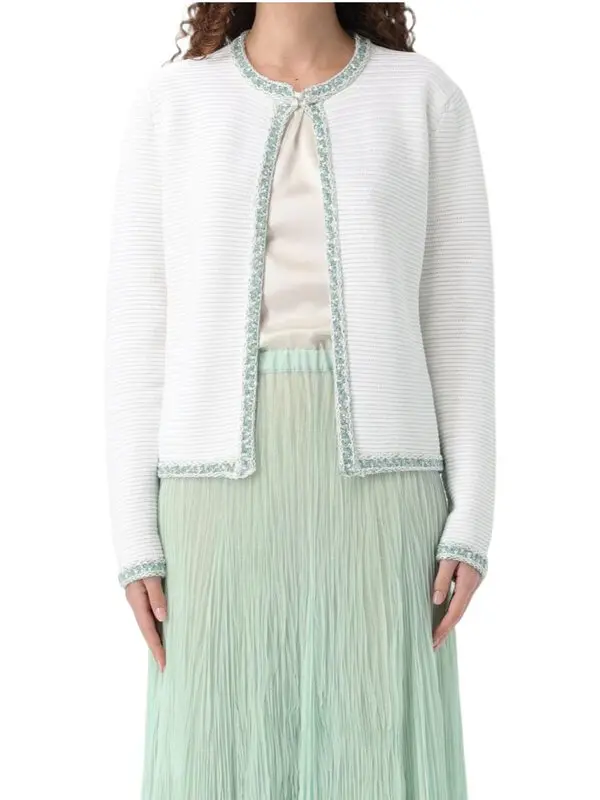 Fabiana Filippi Contrast Trim Cardigan - White