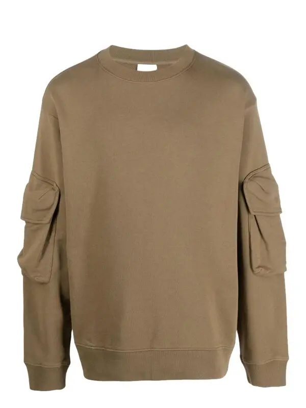 Dries Van Noten Round Neck Long Sleeve Sweater With Pocket Detail - Brown