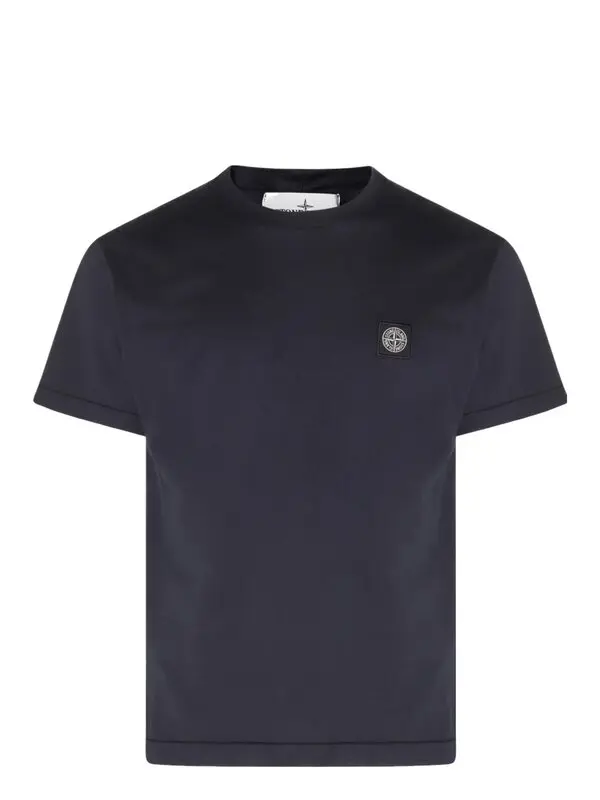Stone Island Logo Patch Crewneck T-shirt - Blue