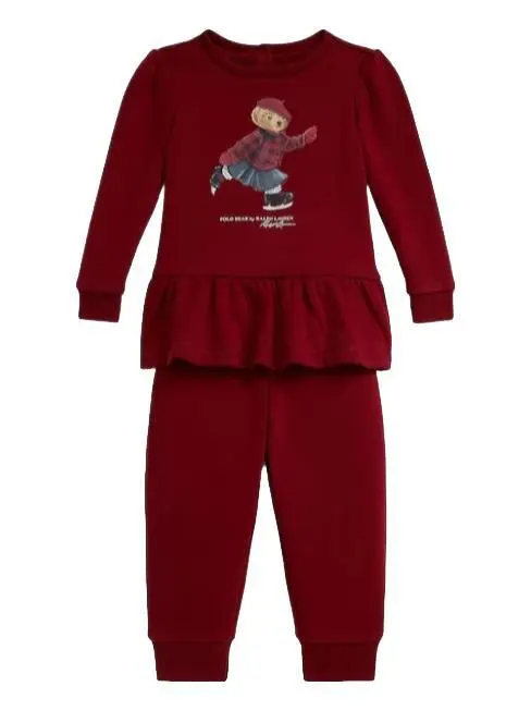 Polo Ralph Lauren Polo Bear Ice-skating Trouser Set - Red