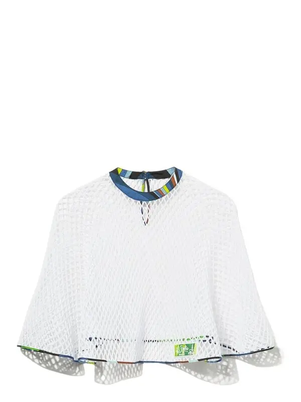 Emilio Pucci Round Neck Hollow Cape - White