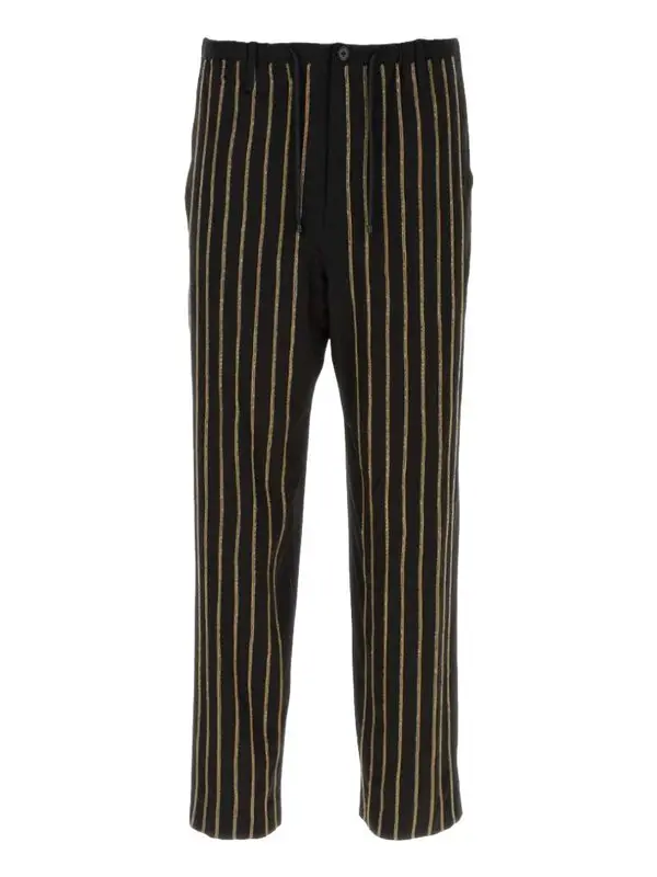 Dries Van Noten Striped Tailored Trousers - Black