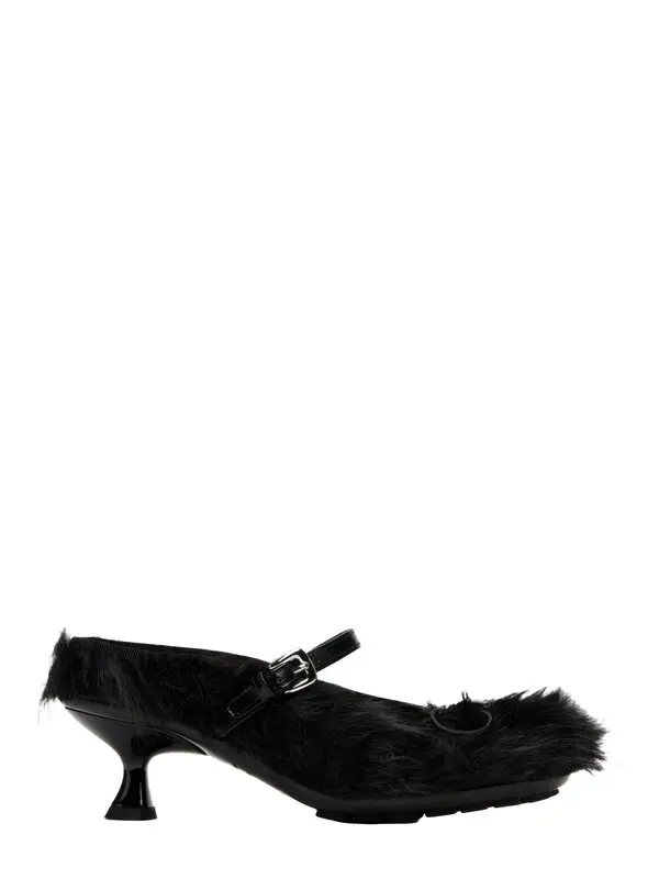 Simone Rocha 60mm Fur-trimmed Buckle Mules - Black