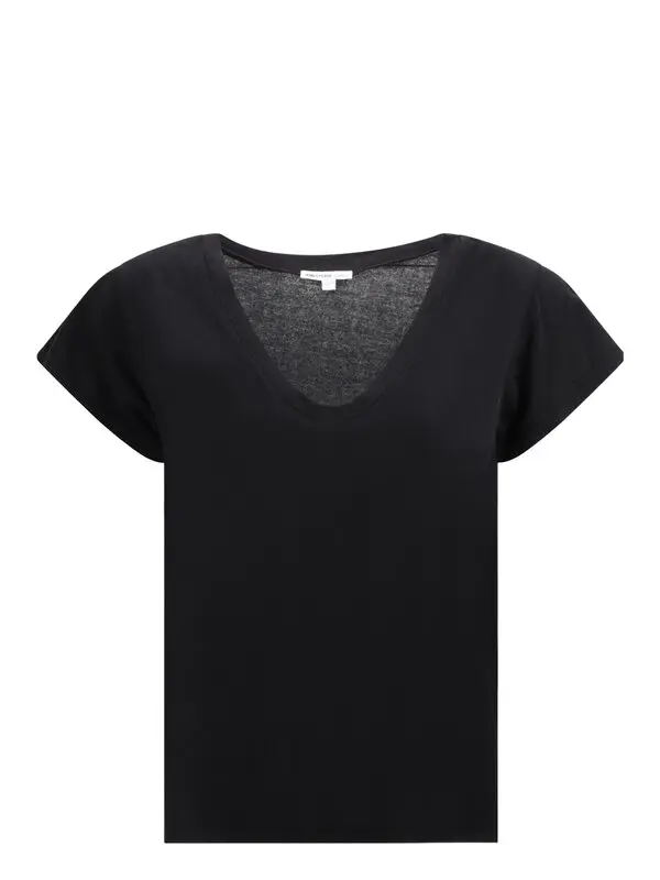 JAMES PERSE Crepe Jersey Oversized Short Sleeve Crew T-shirt - Black