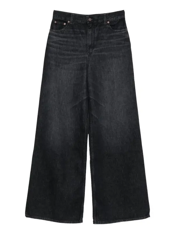 Chloé Whiskered Wide-leg Jeans - Black