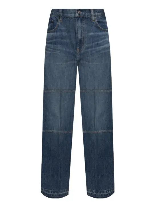 Helmut Lang Vintage Effect Paneled Jeans - Navy Blue