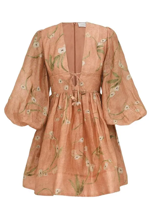 Zimmermann Illuminate Drawn Mini Dress - Nude