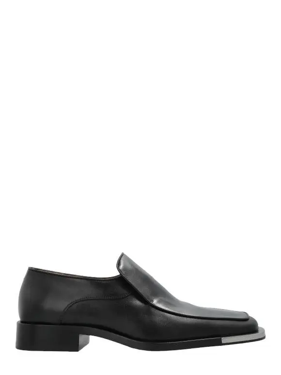 Bottega Veneta Square Toe Slip-on Loafers - Black