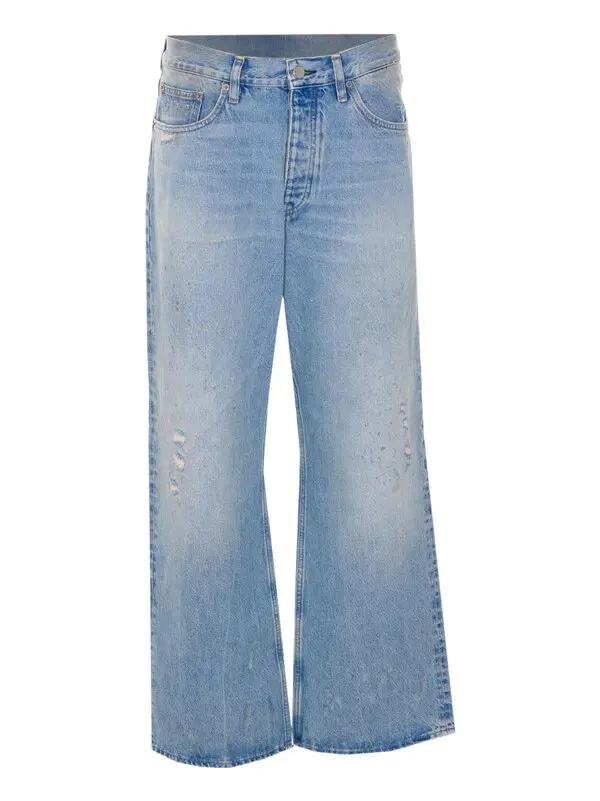 SUNFLOWER Worn Painted Straight-leg Jeans - Gray