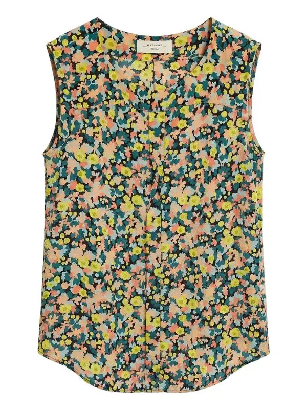Max Mara Sleeveless Vest With Graphic Floral Design - Multicolor