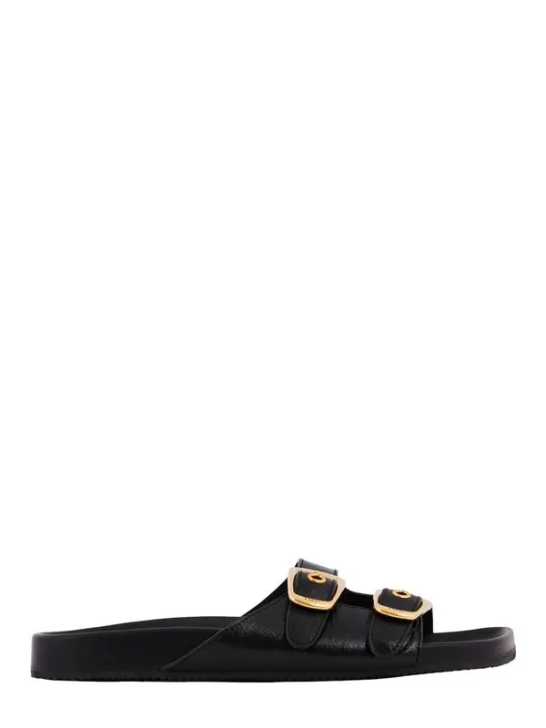 Chloé Polly Slip-on Sandals With Buckle Detail - Black