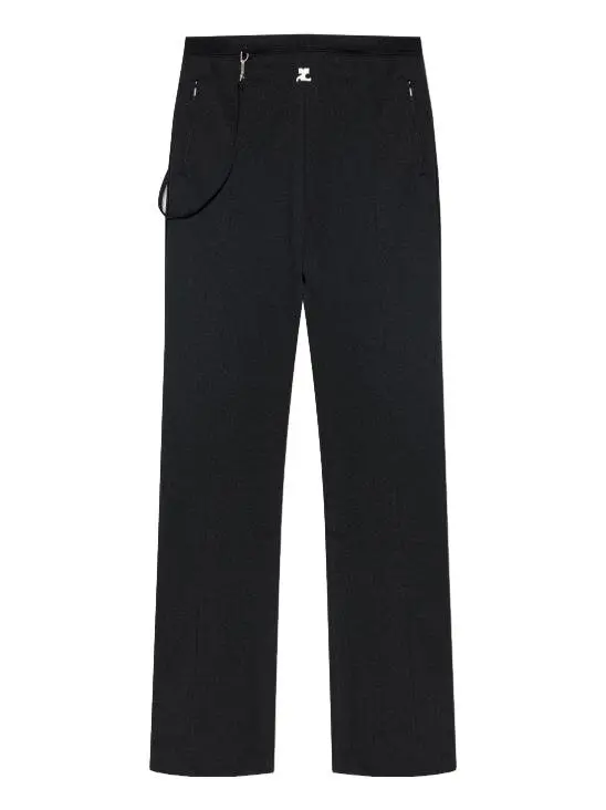 COURREGES Straight-leg Logo Trousers - Black