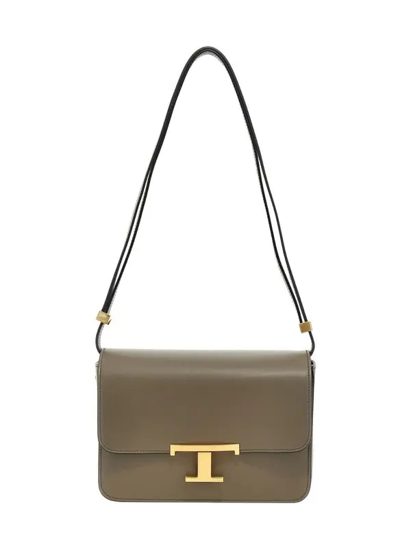 TOD'S Timeless Logo Plaque Crossbody Bag - Green
