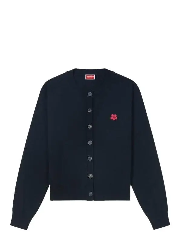 Kenzo Logo Embroidery Cardigan - Black