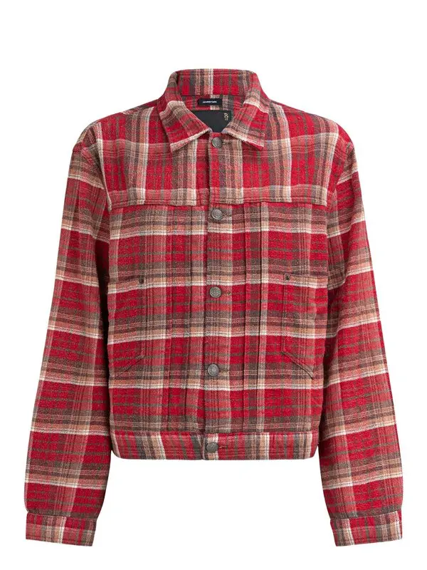 R13 Plaid Shirt Jacket With Patch Pockets - Multicolor