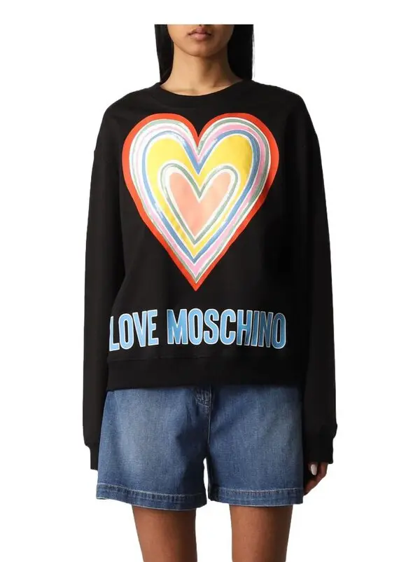 Moschino Heart Logo Print Sweatshirt - Black
