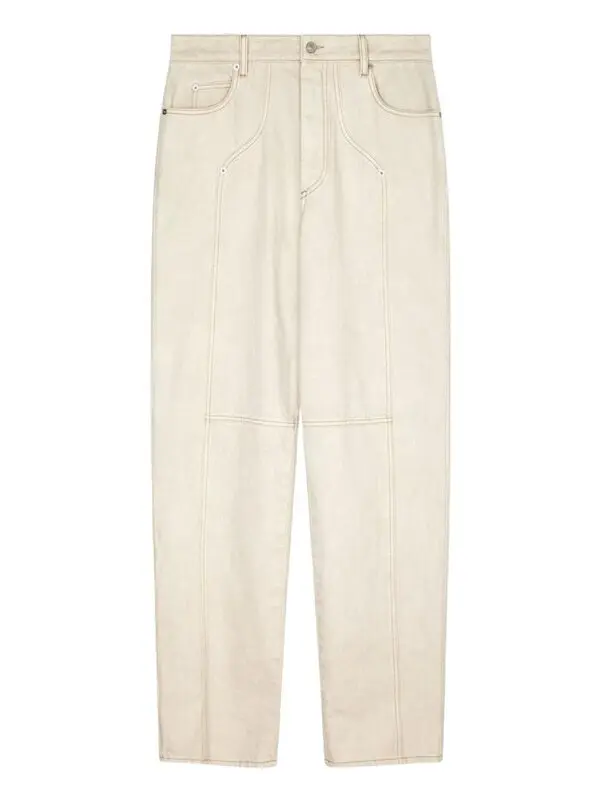 Isabel Marant Étoile Logo Patch Straight-leg Pants - White