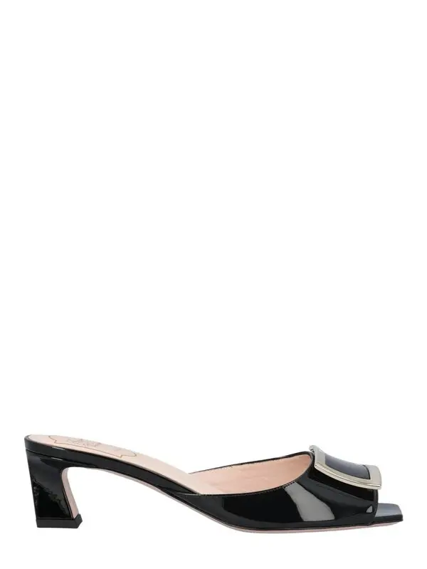 ROGER VIVIER Open-toe Slip-on Mules With Logo Detail - Black