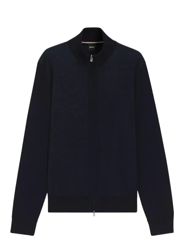 Hugo Boss Zip-up Cardigan - Dark Blue