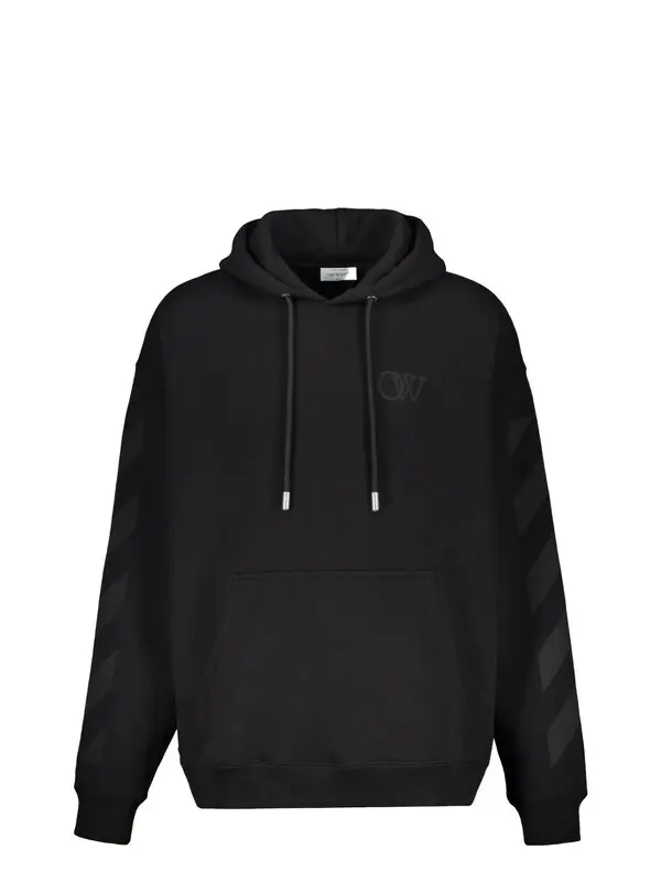 Off-White Logo Stripe Hoodie - Black
