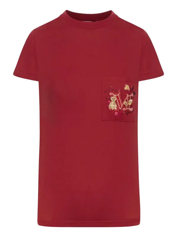 Max Mara Embellished Crewneck T-shirt - Red