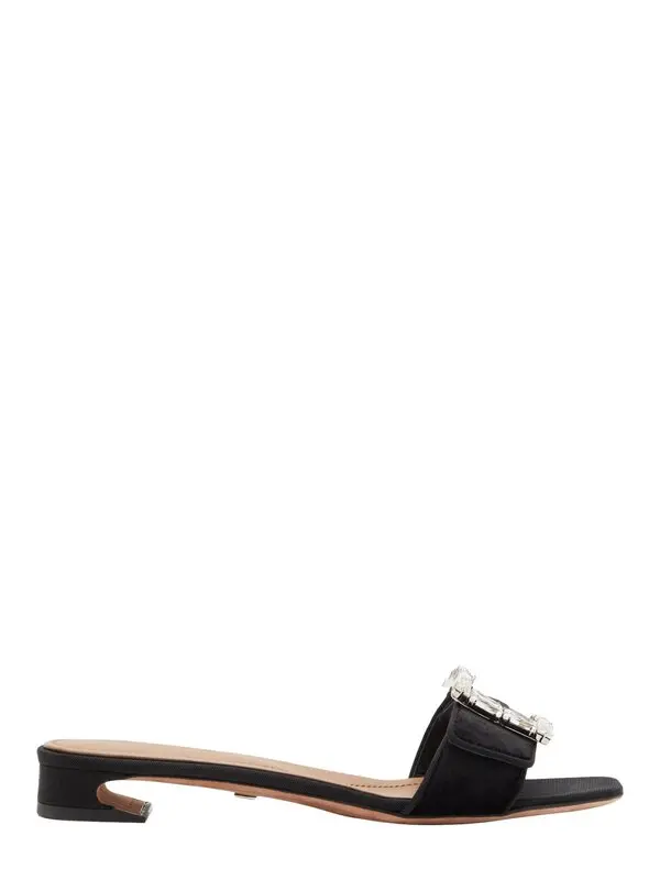 Dolce & Gabbana Crystal Embellished Slide Sandals - Black