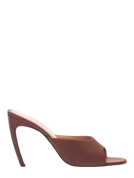 Attico Peep-toe Mule Heeled Sandals - Dark Brown