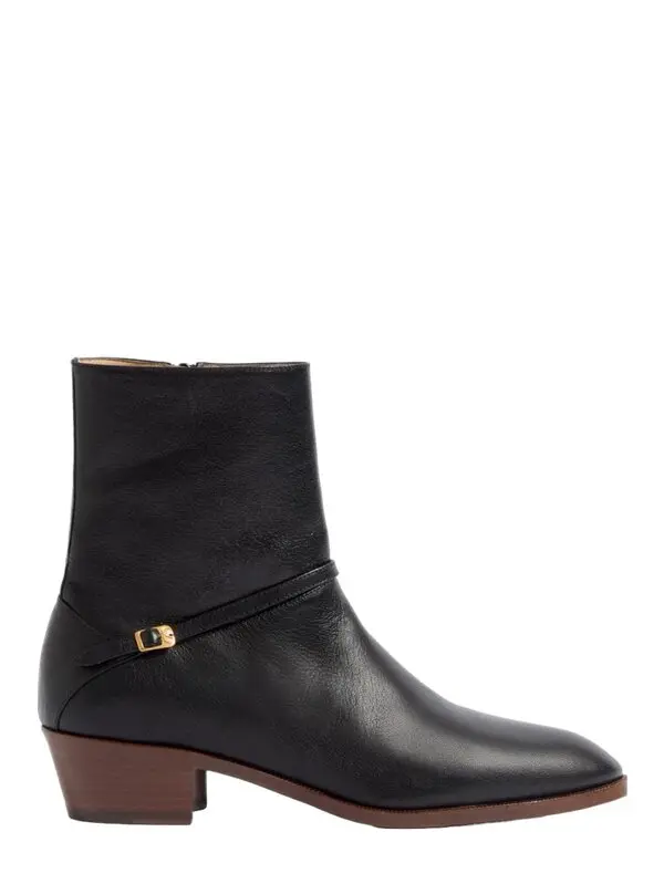 Valentino Garavani Almond Toe Ankle Boots - Black