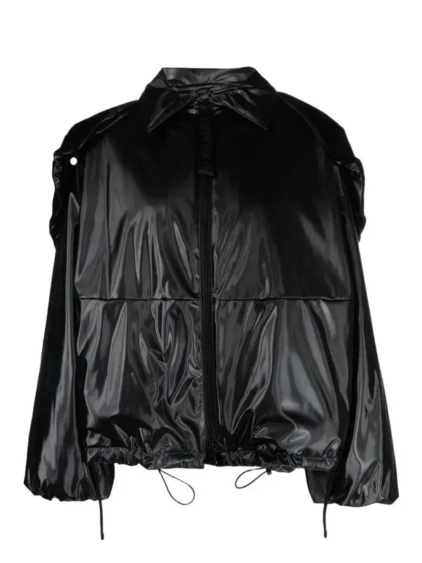 Emporio Armani Faux Leather Boxy Jacket - Black