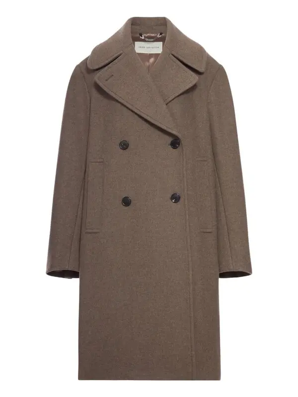 Dries Van Noten Long-sleeved Double-breasted Coat - Taupe