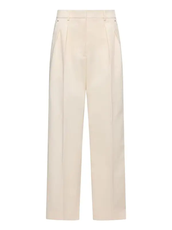 Moncler Pleated Wide-leg Trousers - Nude