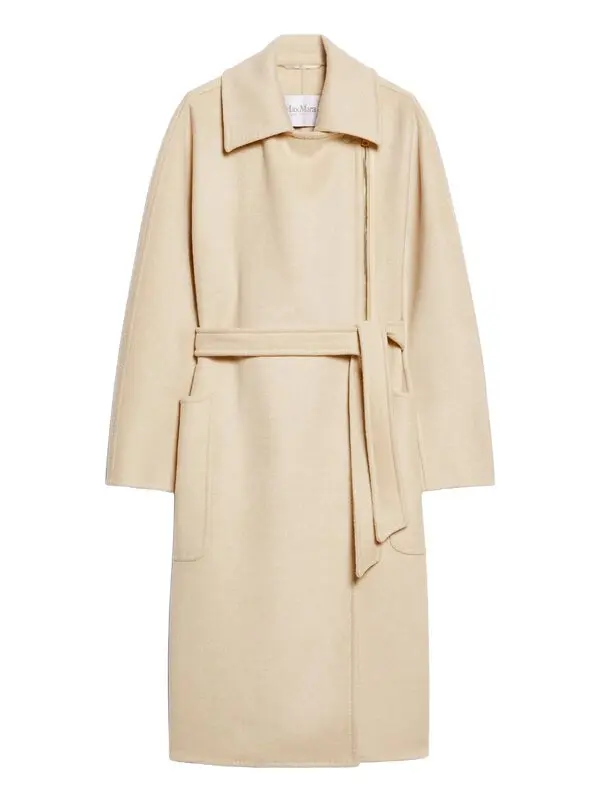 Max Mara Zip Detailed Belted Coat - Beige
