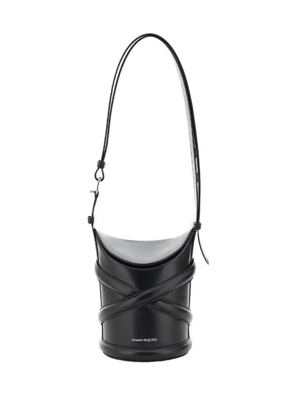Alexander McQueen Small Curve Bucket Bag - Black