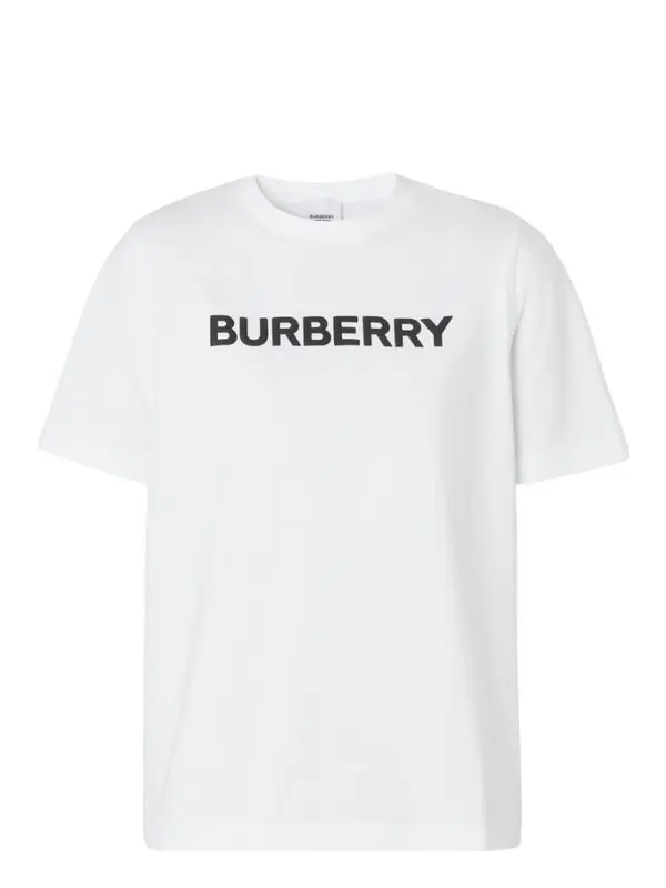 Burberry Logo Printed Crewneck T-shirt - White