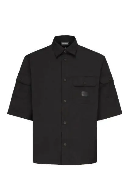 Emporio Armani Looose Fit Work Shirt - Black