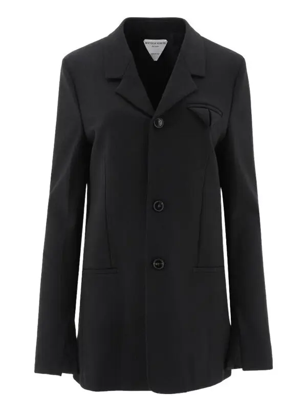 Bottega Veneta Single-breasted Blazer With Buckle Detail - Black