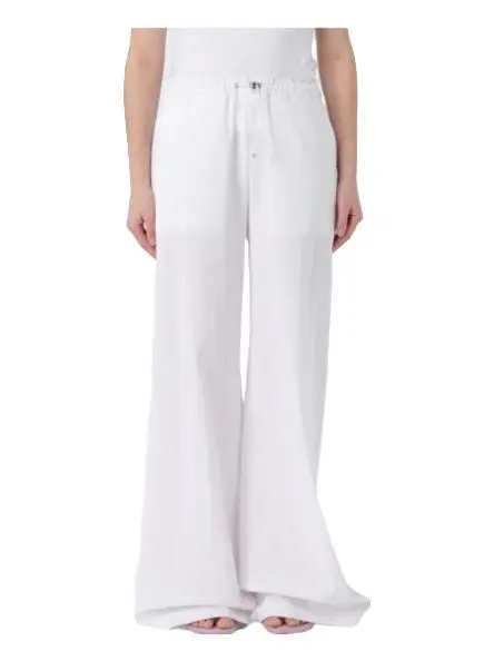Moschino Wide Leg Drawstring Pants - White