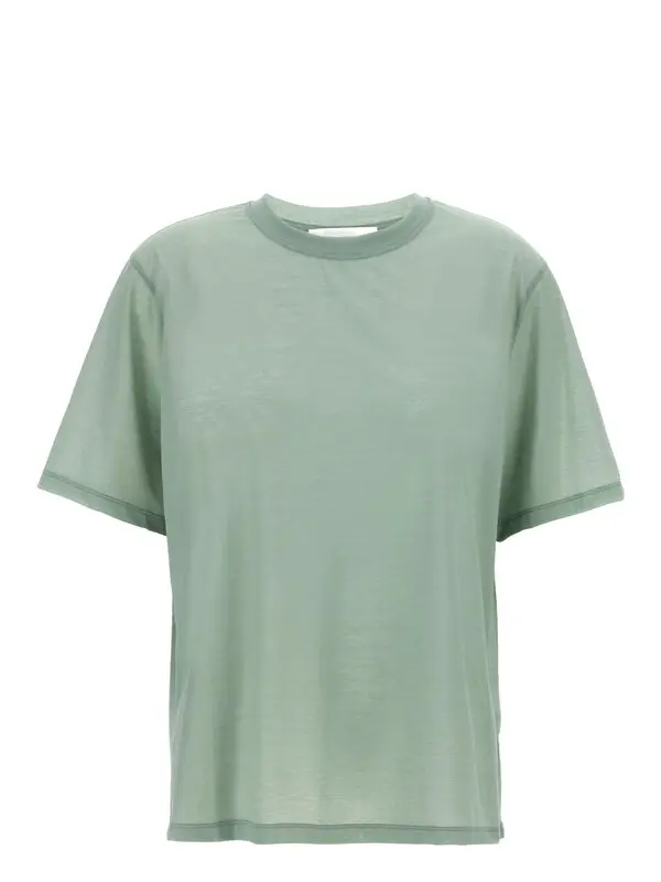 Victoria Beckham Logo Embroidered Crewneck T-shirt - Gray