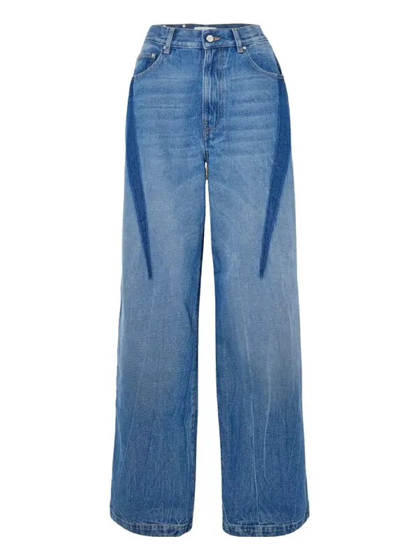 DION LEE Patchwork Wide Leg Jeans - Blue