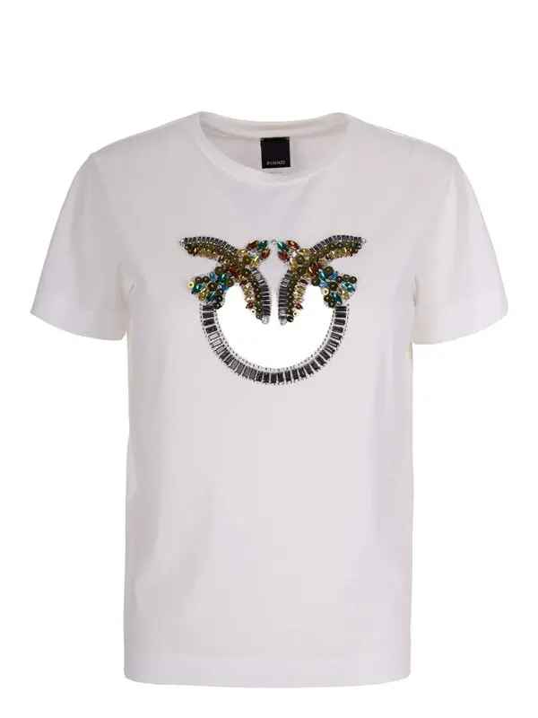 Pinko Embellished T-shirt - White